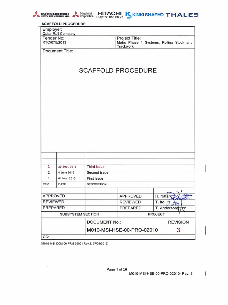 Scaffold Procedure | Scaffolding | Economic Sectors
