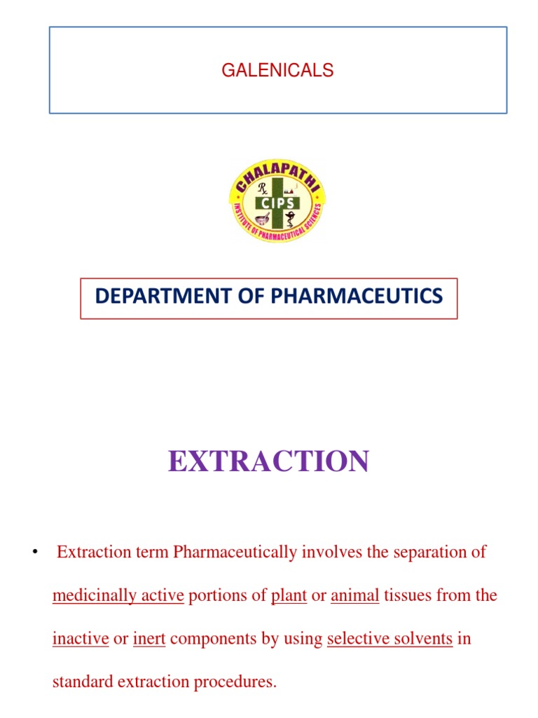 Understanding Galenicals in Pharmaceutics | PDF | Solution | Solubility