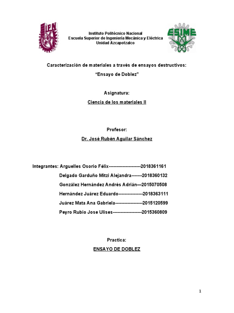 Practica de Doblez | PDF | Ingeniería | Ciencia y Tecnología