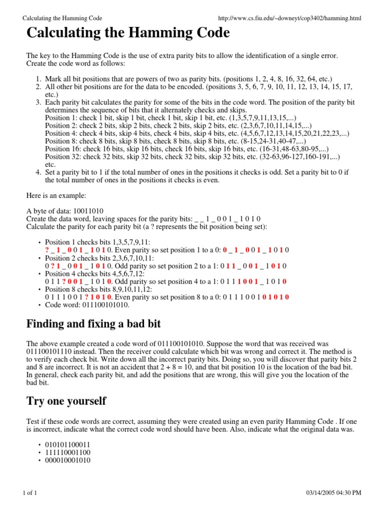 Hamming Code | PDF | Data Transmission | Data
