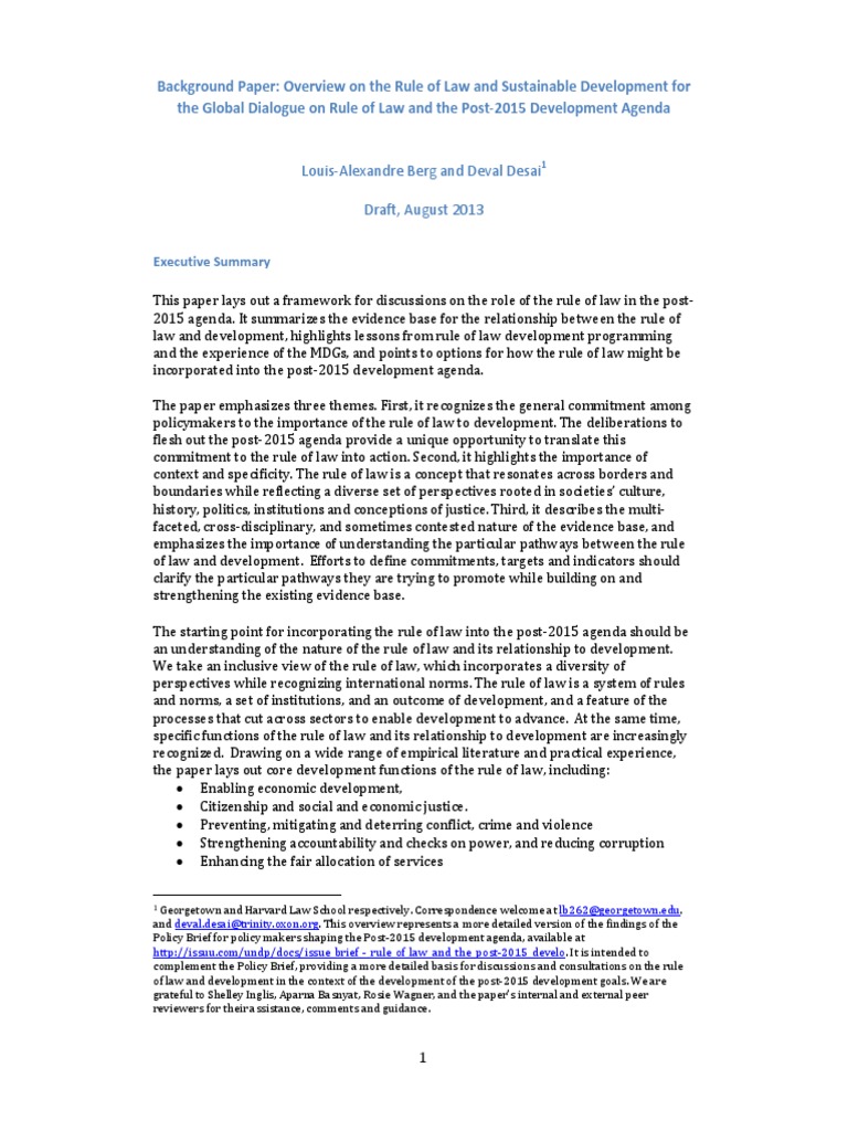 Background Paper - Rule of Law and Sustainable Development-Louis ...