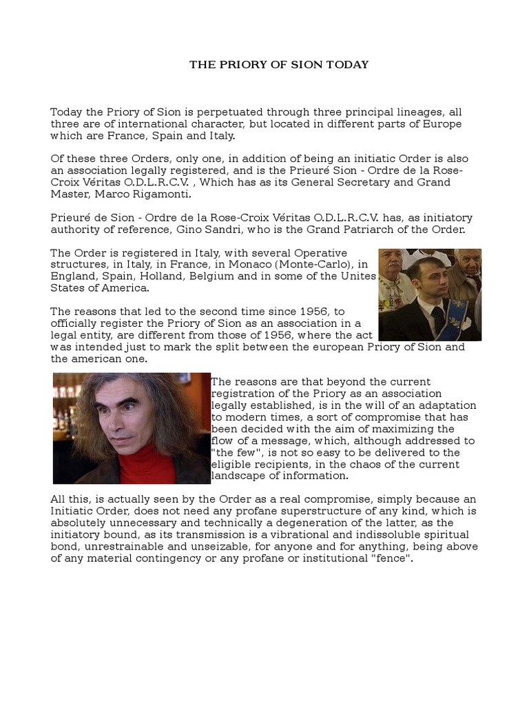 The Priory of Sion - From Tradition To Modern Age | PDF ...