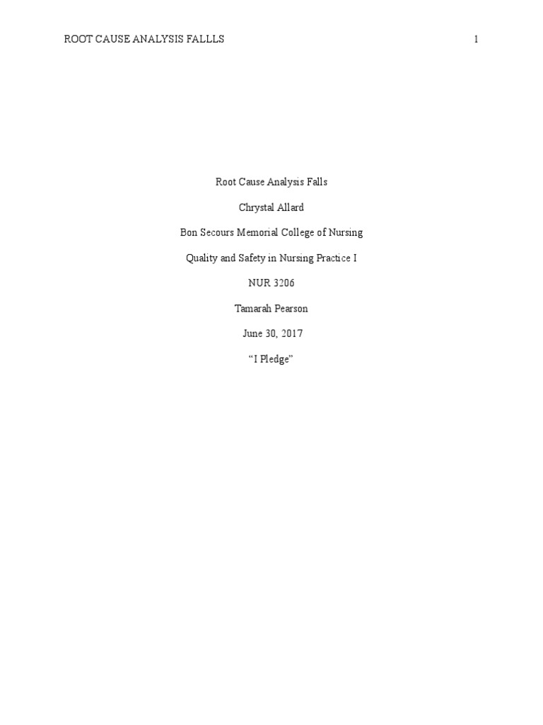 Root Cause Analysis Falls | PDF | Health Care | Hospital