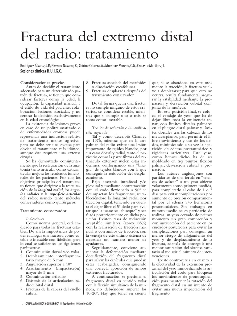 Radio Distal | PDF | Traumatologia | Hueso