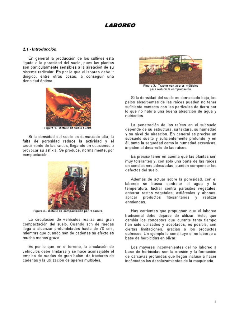 Laboreo PDF | PDF | Arado | Suelo