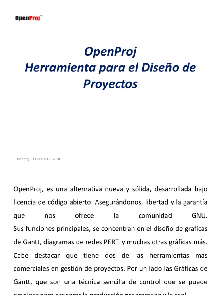 Manual de Openproj | PDF | Calendario | Software