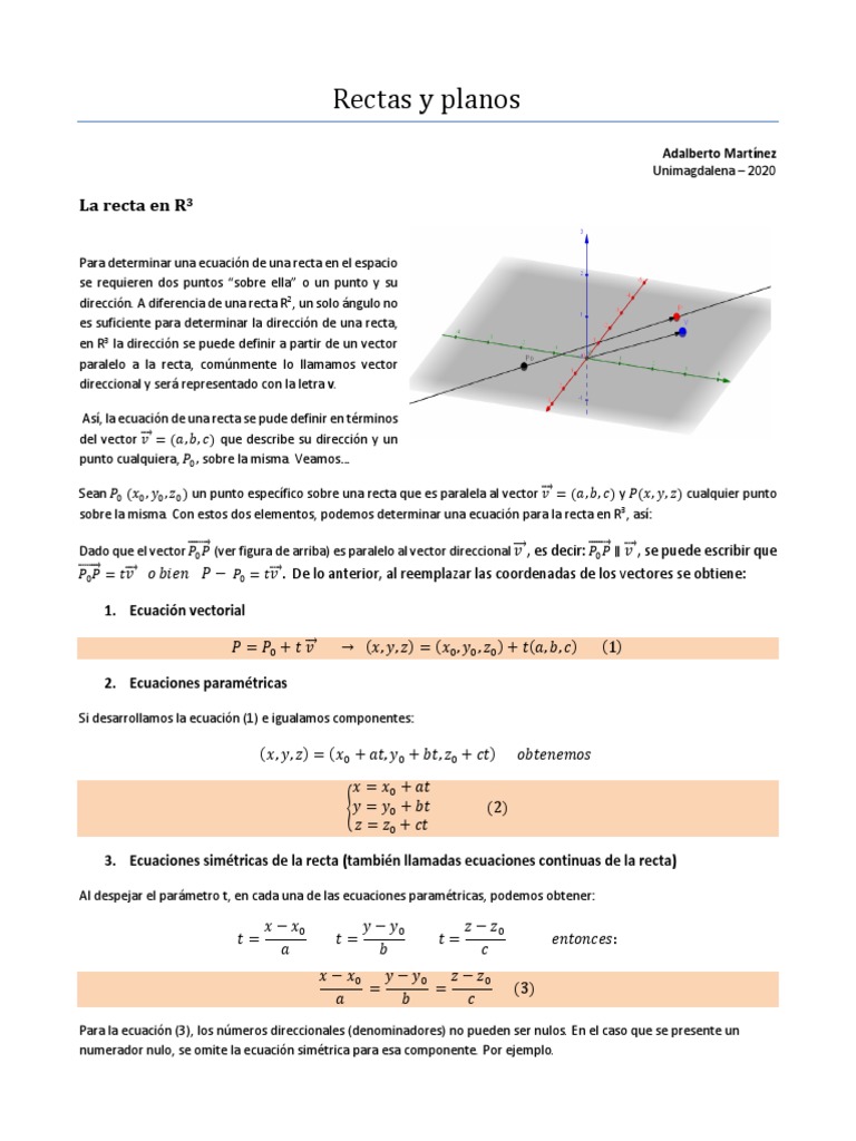 Rectas y Planos | PDF | Geometria plana) | Línea (geometría)