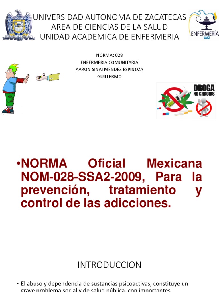 Norma 028: Prevención y Control de Adicciones | PDF | Tabaco | Alcoholismo