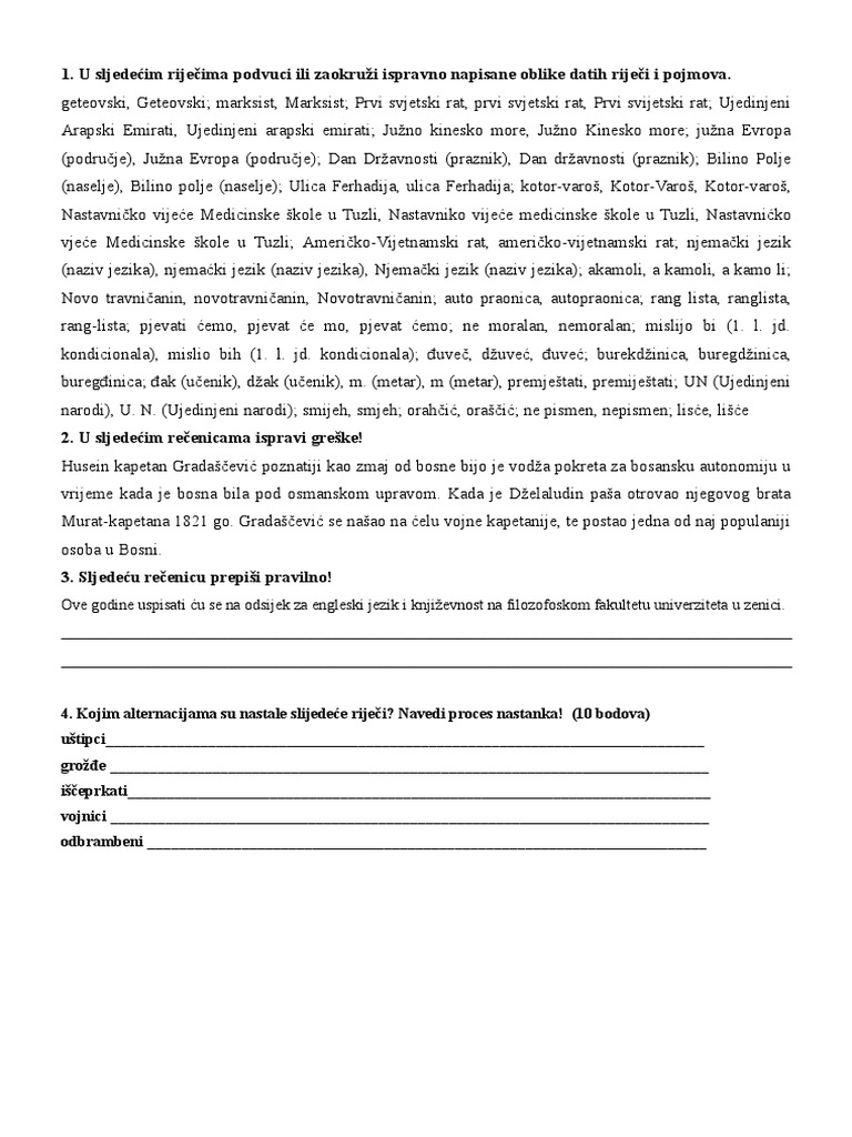 Primjeri Za Vjezbu 1 | PDF