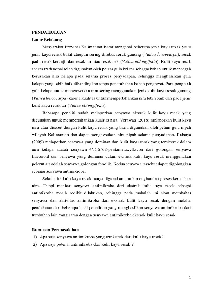 Potensi Antimikroba Dari Kulit Kayu Resak | PDF