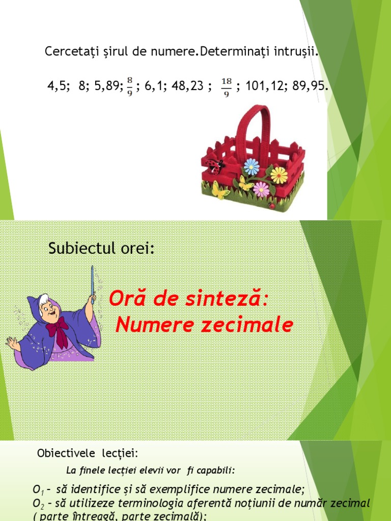 Proiect Didactic Numere Zecimale | PDF