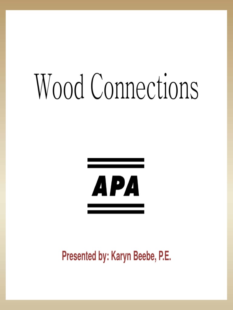 APA Connections PDF | PDF | Screw | Beam (Structure)
