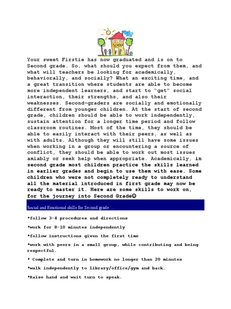 Transition To Second | PDF | Classroom | Nonverbal Communication