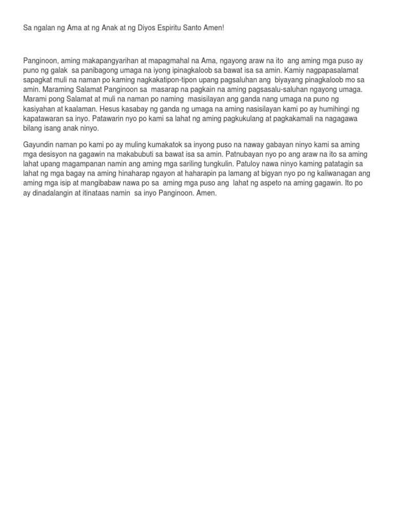 Tagalog Prayer | PDF
