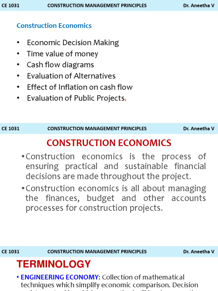 Construction Economics | PDF | Internal Rate Of Return | Interest