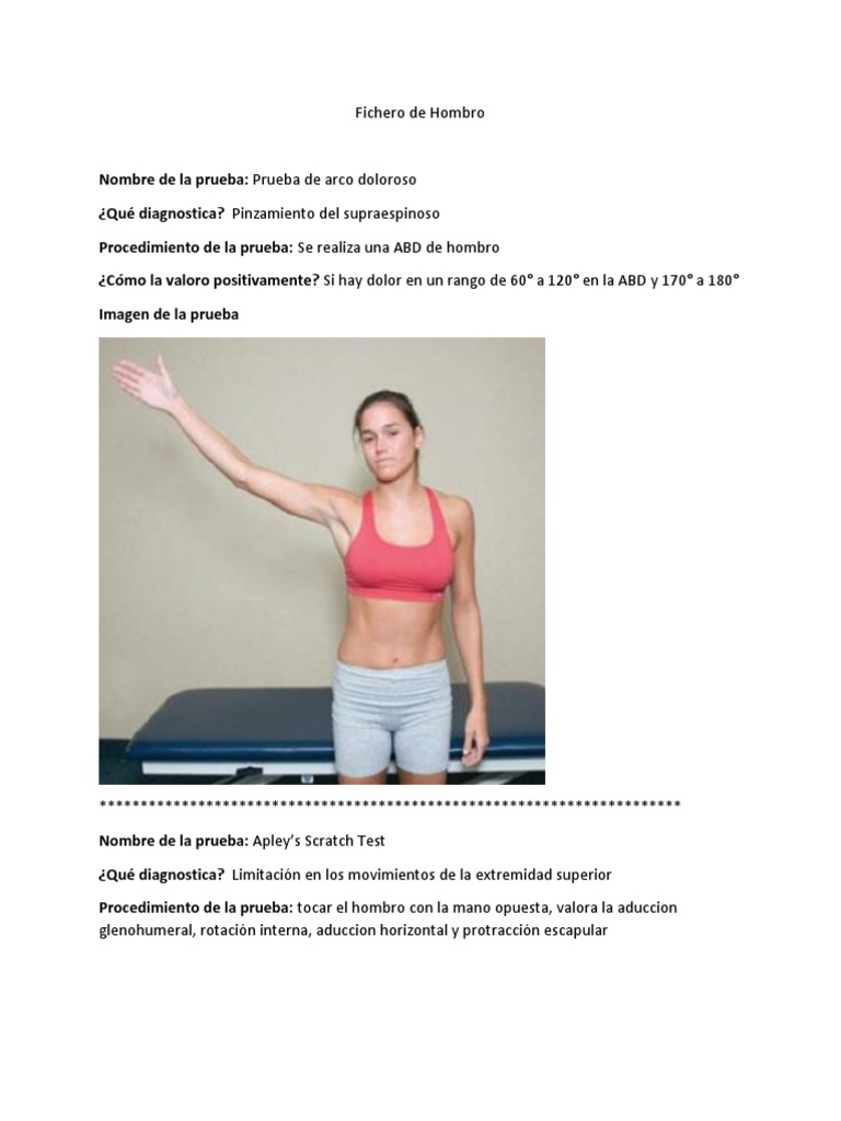 Análisis de pruebas diagnósticas para patologías del hombro | PDF | Hombro | Codo