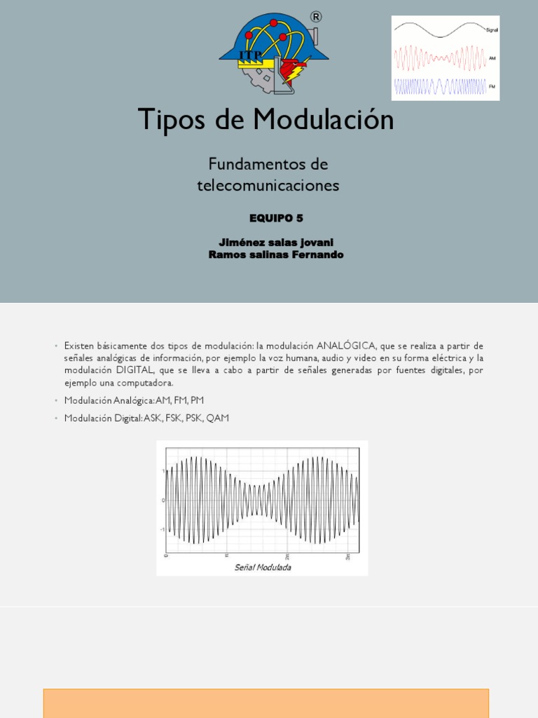 Tipos de Modulación | PDF | Modulación | Modulación de frecuencia
