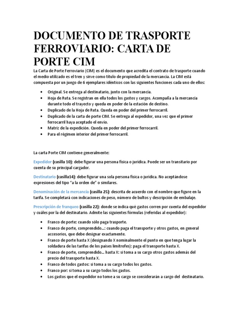 Documento de Trasporte Ferroviario | PDF | Transporte ferroviario ...