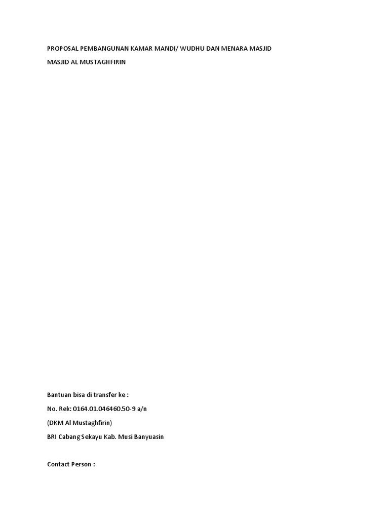 Proposal Pembangunan Kamar Mandi | PDF