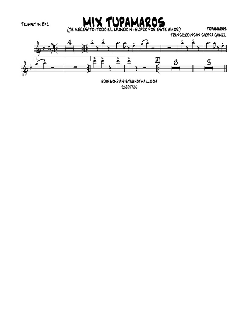 Mix Tupamaros Caribeños de Guadalupe - Demo Partituras | PDF