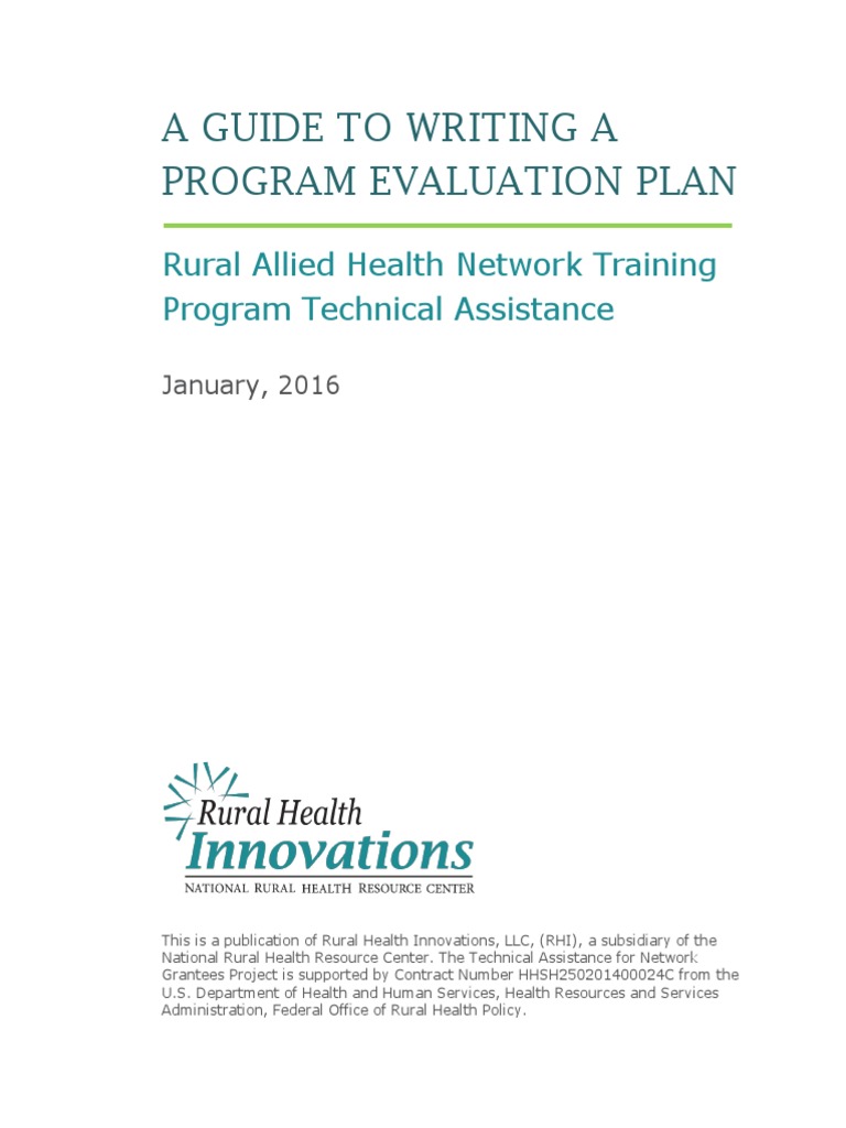 Evaluation Plan Guide Allied | PDF | Program Evaluation | Goal