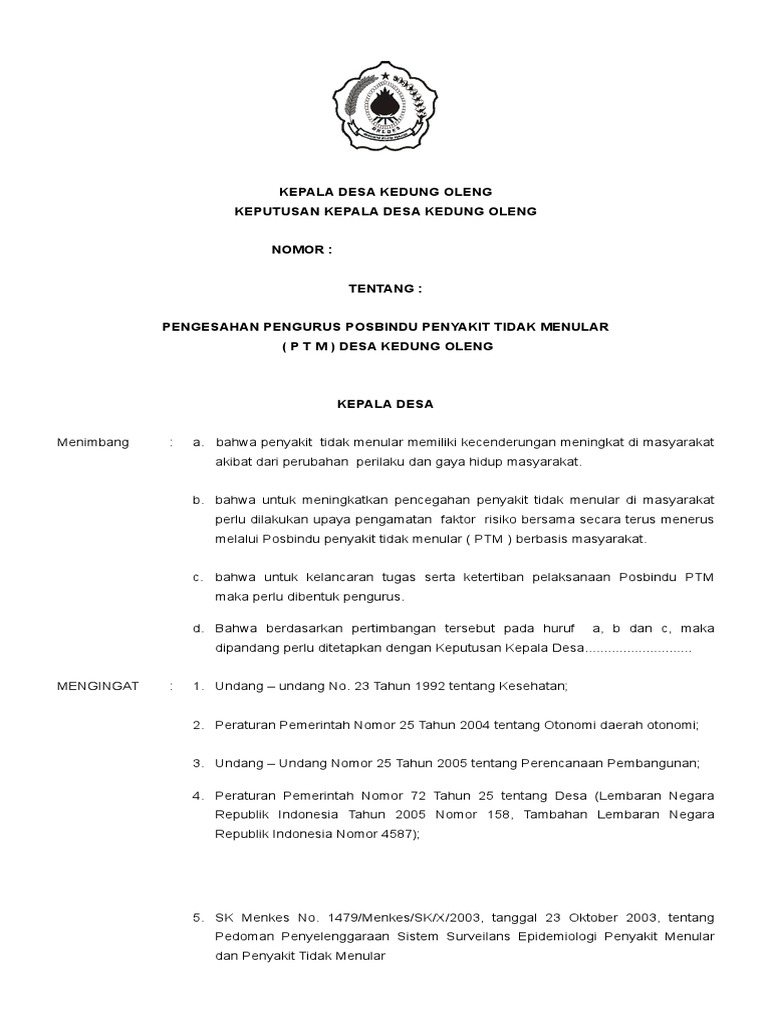 SK Posbindu PTM | PDF