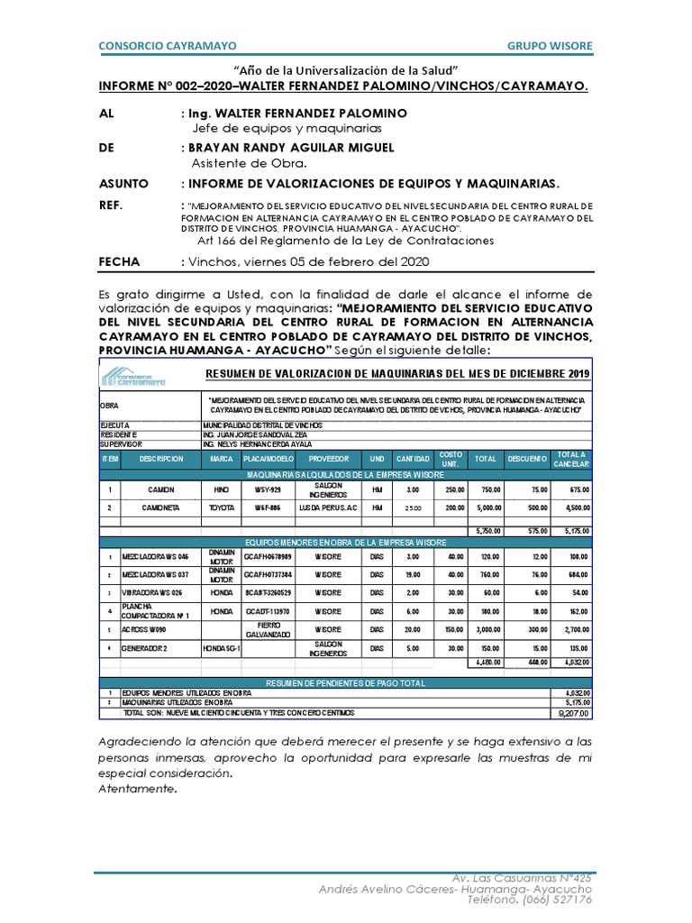 02 Informe Wisore | PDF | Agitación
