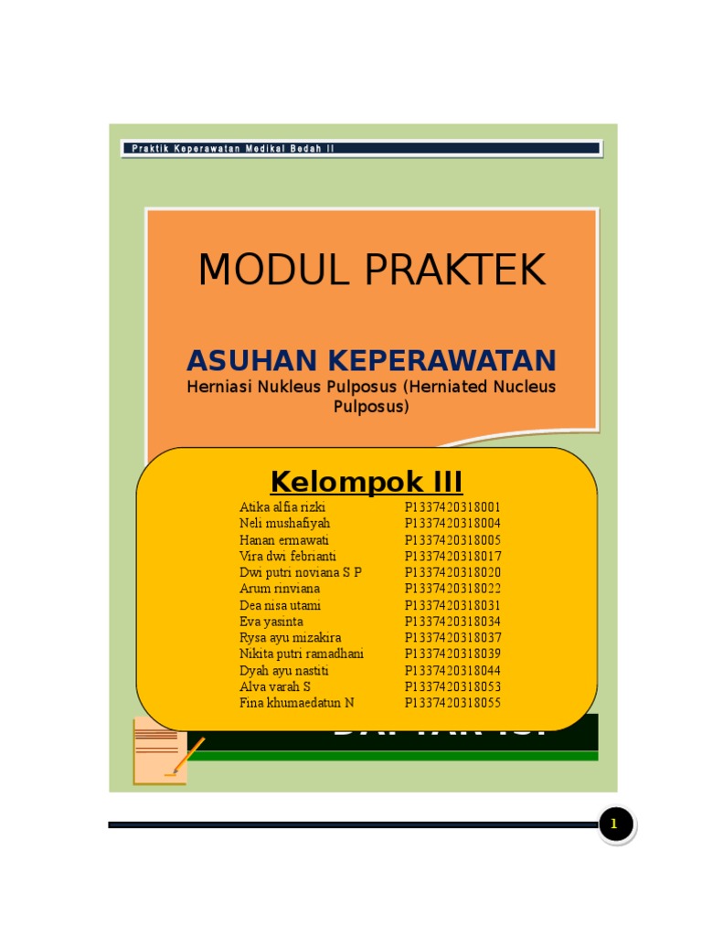 Modul KMB 2 Herniasi Nukleus Pulposus (Herniated Nucleus Pulposus) EDIT | PDF