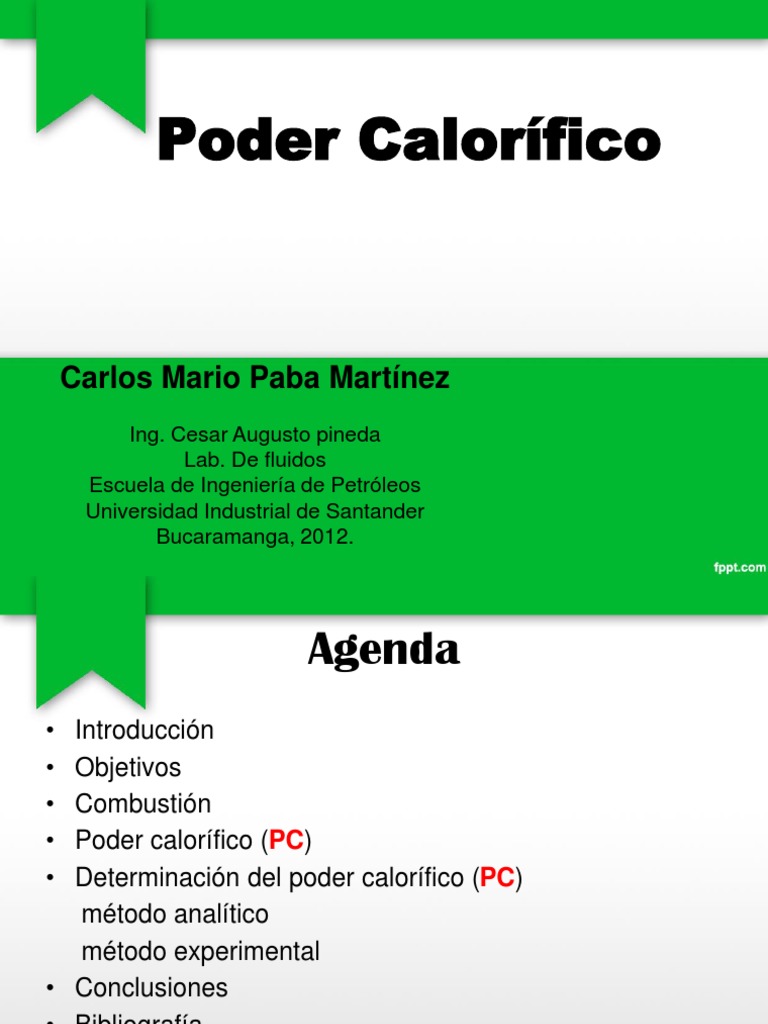 2012A - Poder Calorifico | PDF | Calor | Combustión