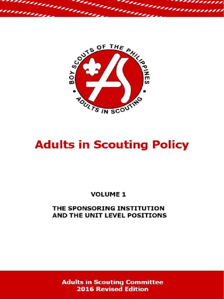 Adults in Scouting - Volume 1 Unit and Institution Level Positions | PDF