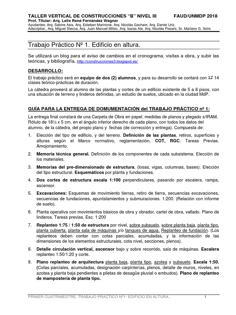 Guía de TP C3 2018 | PDF | Ingeniero civil | Ingeniería de Edificación