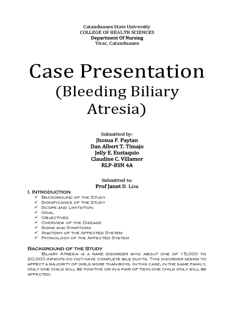 Case Studybleeding Biliary Atresia Pdf Liver Bile