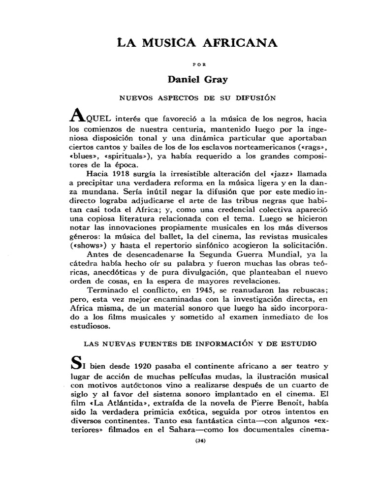 Evolución y Difusión de la Música Africana | PDF | Las artes escénicas ...