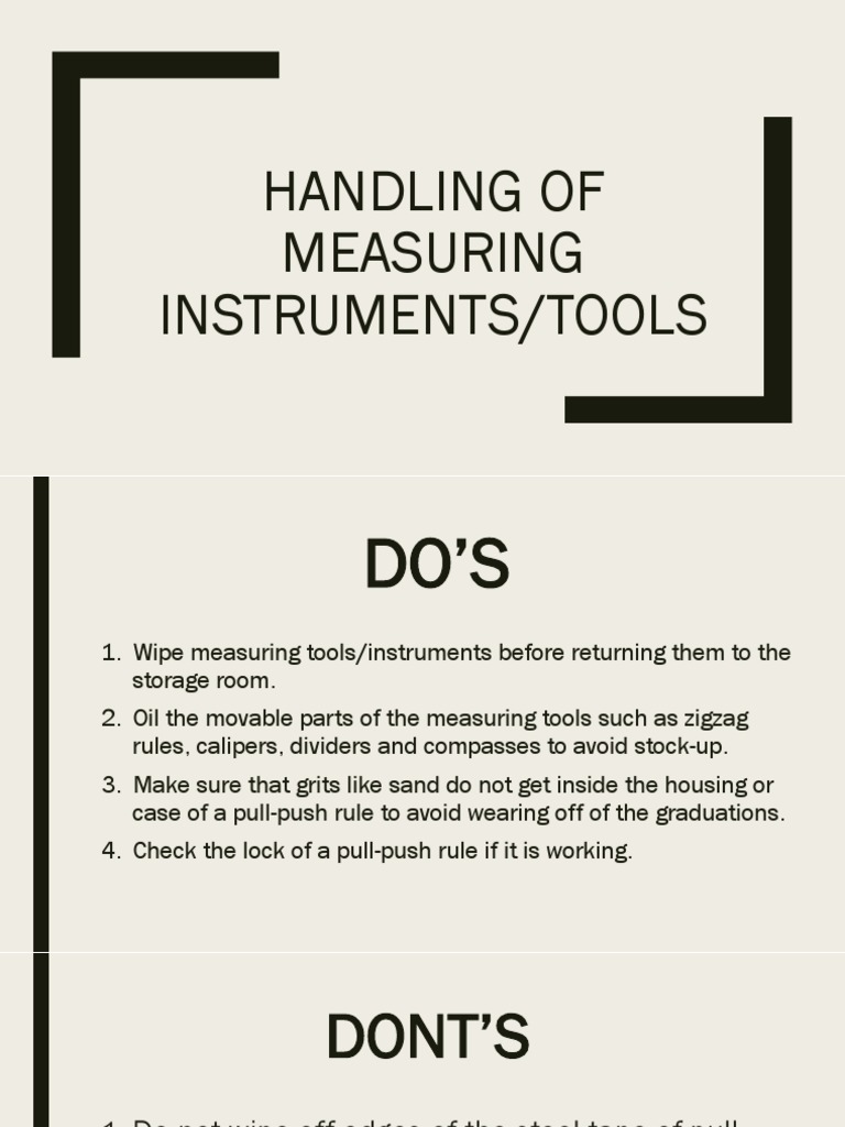 Handling of Measuring Instruments | PDF | Teaching Mathematics