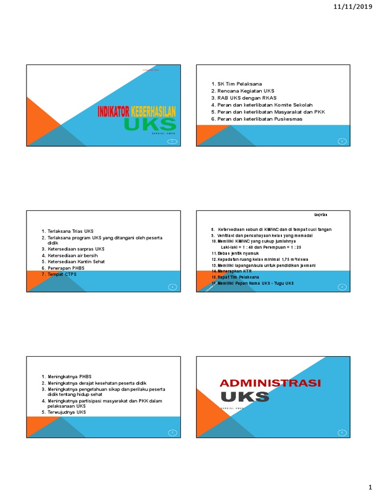 Indikator Keberhasilan UKS | PDF