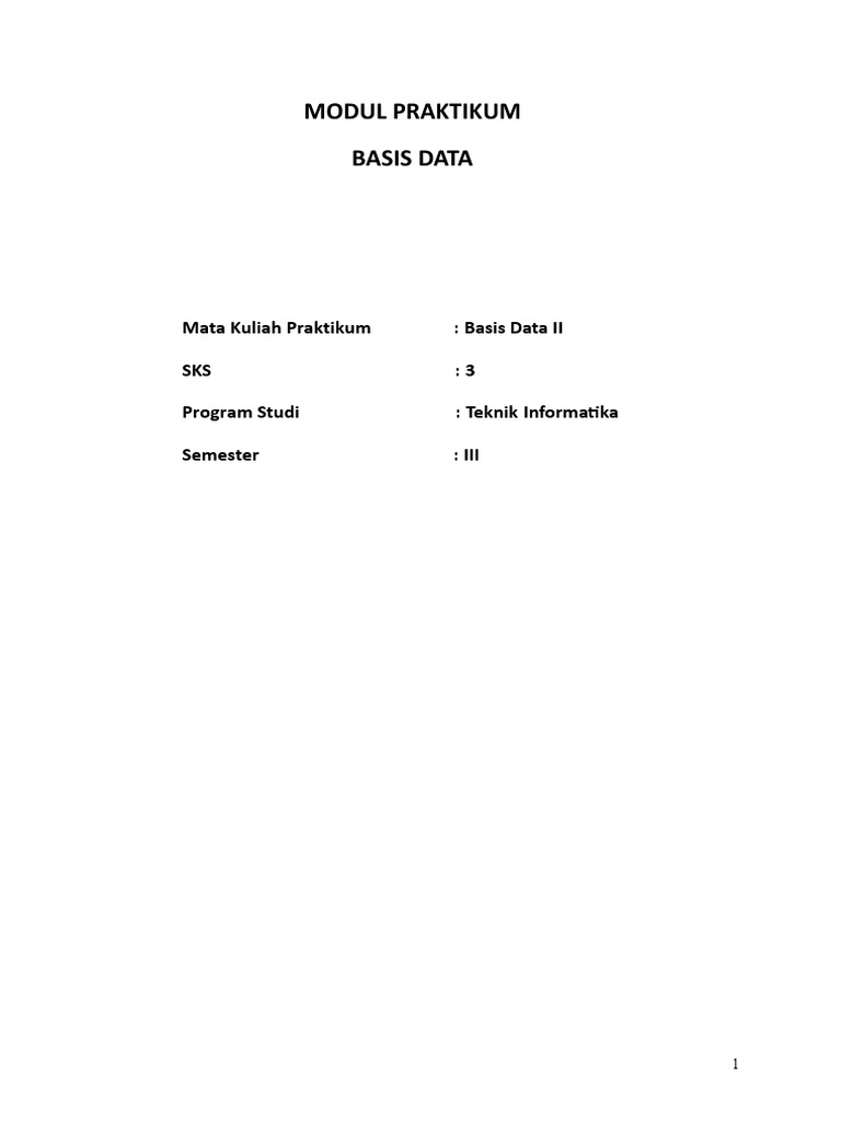 Modul Praktikum Basis Data Ii 2 | PDF
