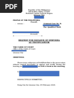 Request For Subpoena - Sample | PDF | Legal Concepts | Common Law