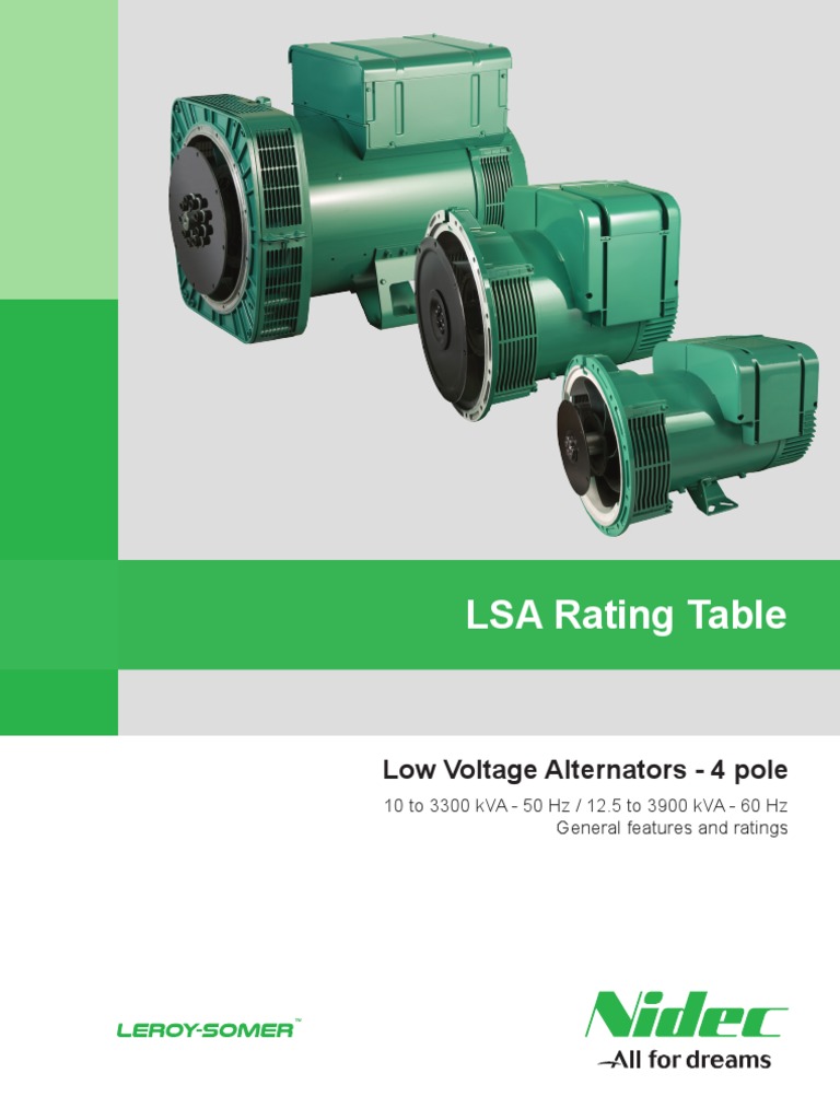 Generatoren Lsa Rating Table en Iss201902 L 4607 | PDF | Mains Electricity | Transformer