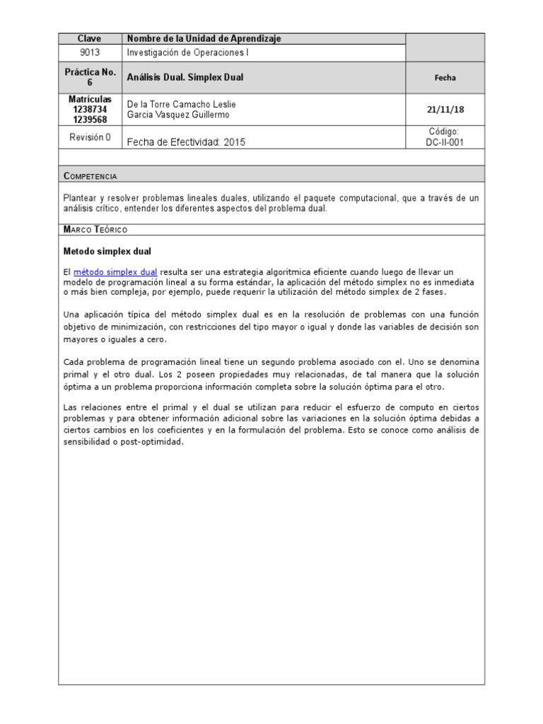 Práctica 6 IO1 | PDF | Programación lineal | Matemáticas Aplicadas