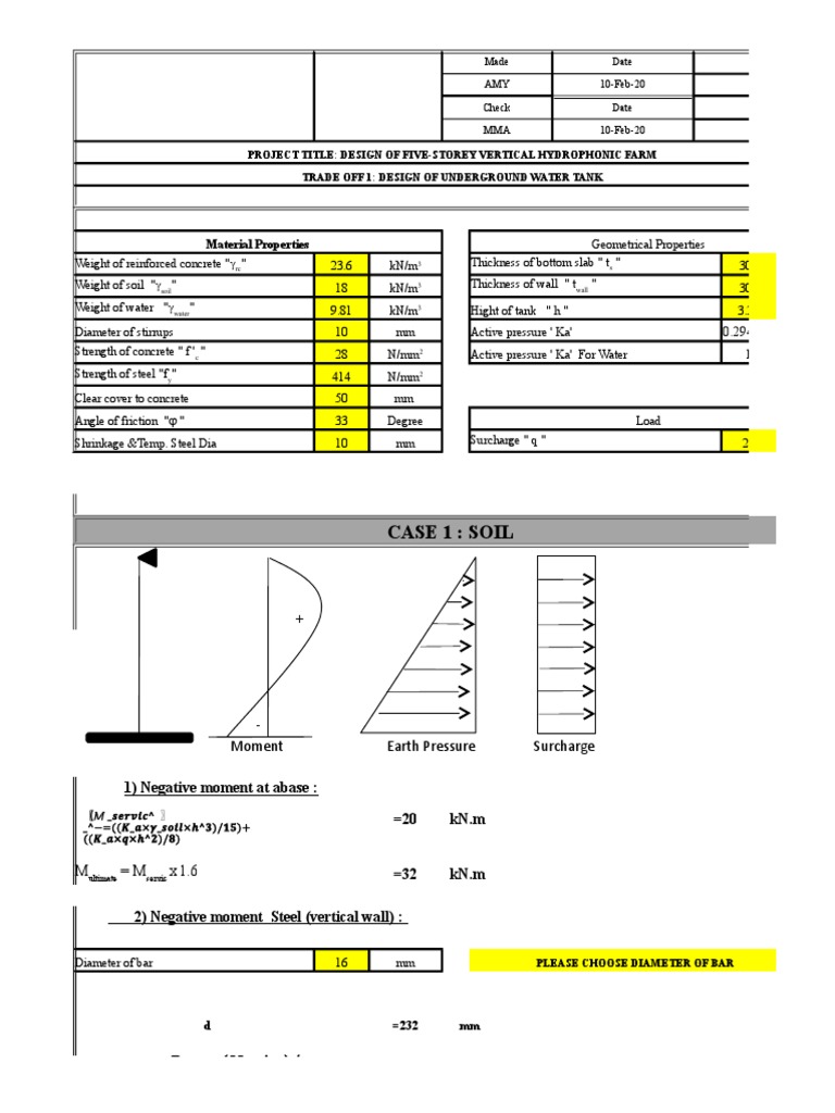 Underground Water Tank Design Details | PDF | Concrete | Horticulture ...