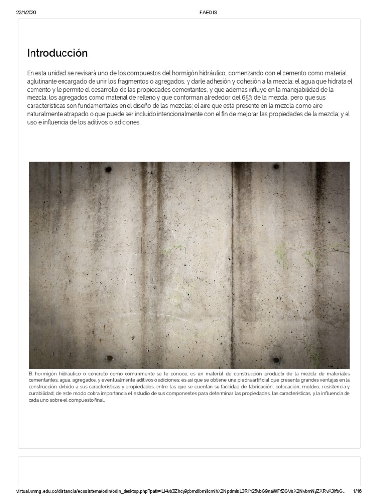 Componentes Del Hormigon Hidraulico | PDF | Cemento | Hormigón