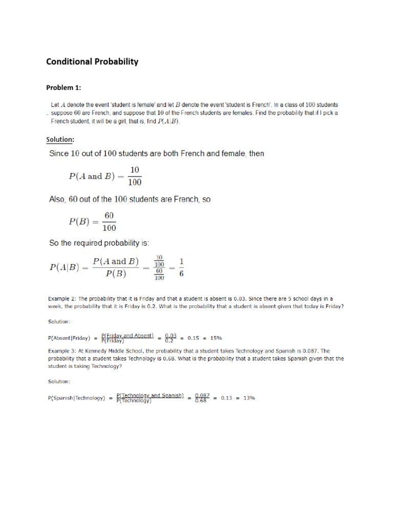 Cnditional Probability | PDF | Probability | Applied Mathematics