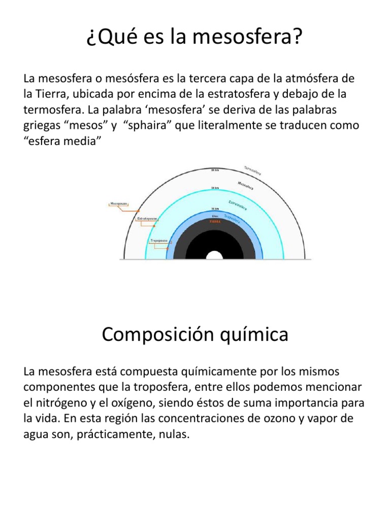Qué Es La Mesosfera | PDF | Atmósfera de tierra | Oxígeno