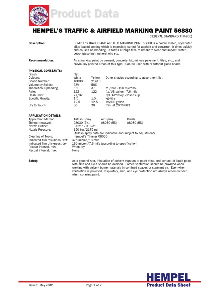 Road Painting Datasheet | PDF | Paint | Asphalt