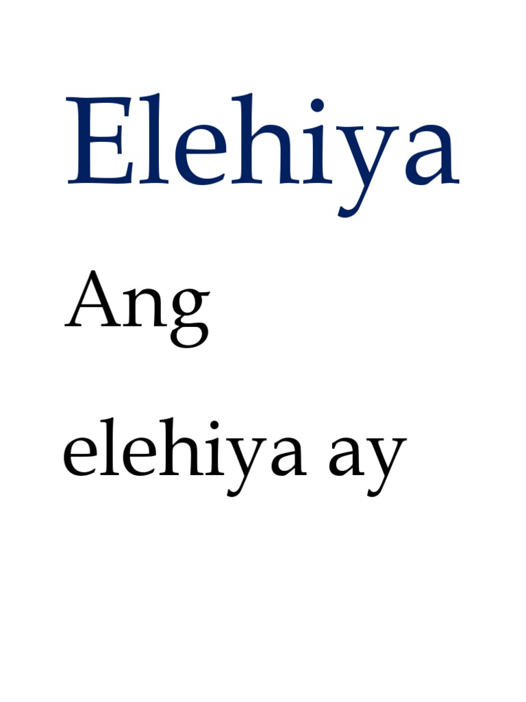 Elehiya | PDF
