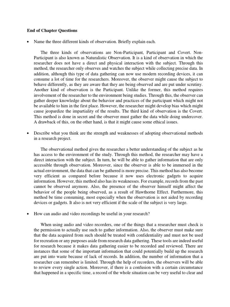 Types and Ethics of Observational Research | PDF | Observation | Data