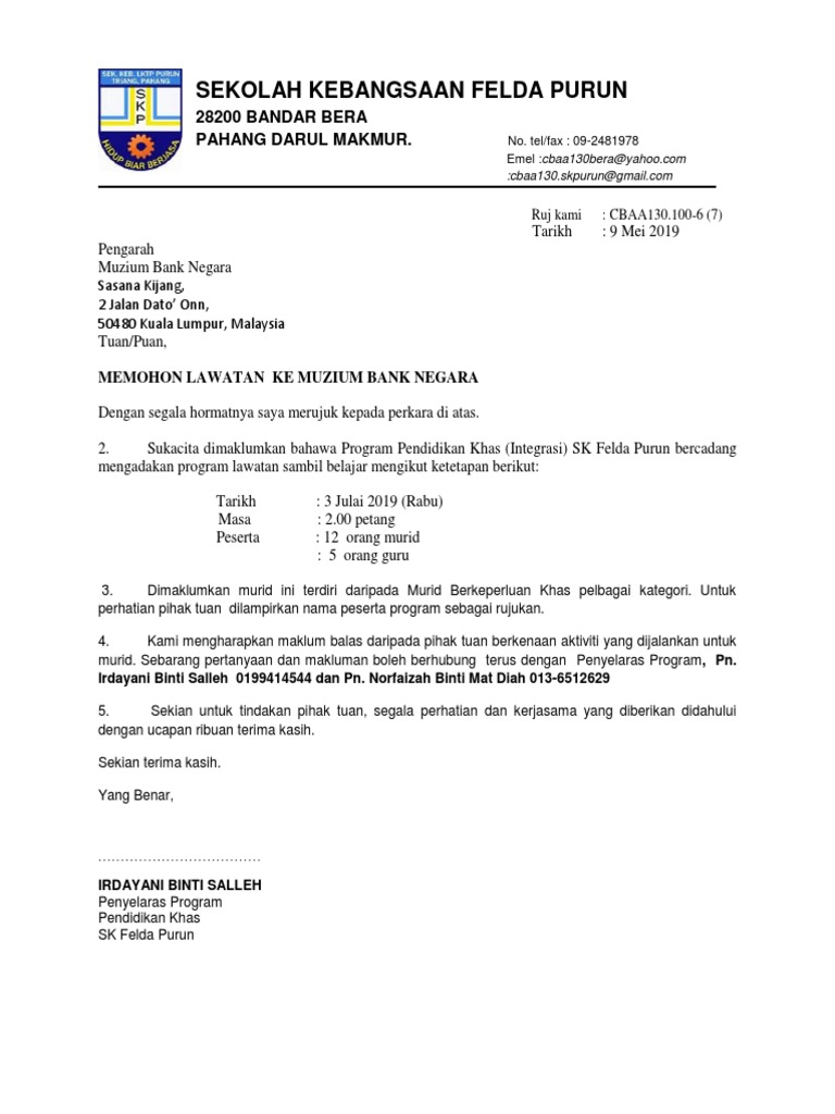 Surat Lawatan Ke Muzium | PDF