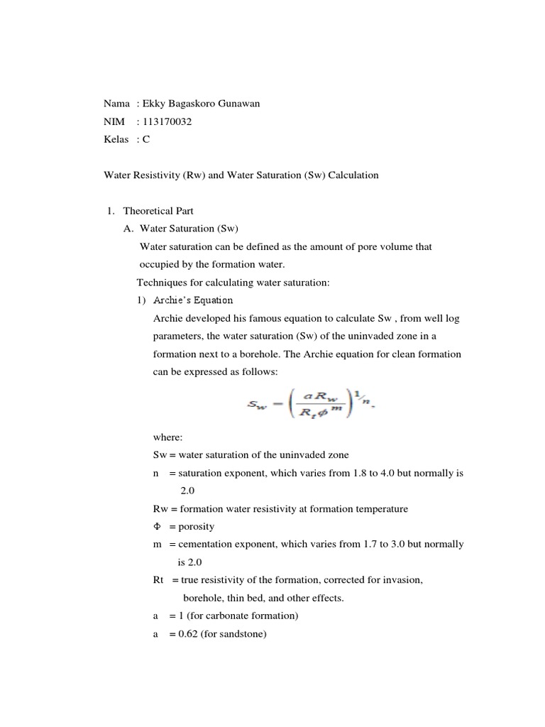 Water Resistivity Dan RW Resume | PDF | Porosity | Applied And ...