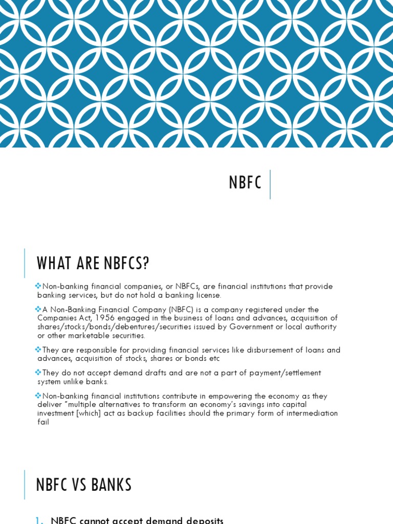 NBFC | PDF | Non Bank Financial Institution | Financial Markets