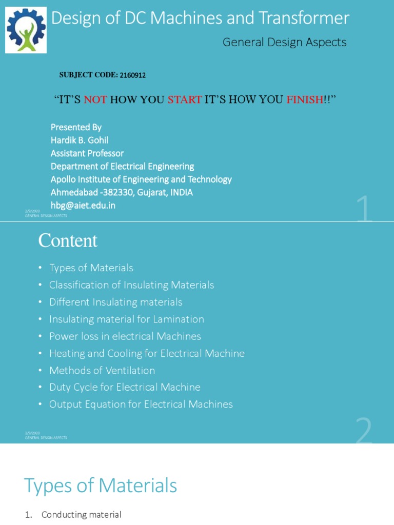 Design Aspects of DC Machines | PDF | Insulator (Electricity ...